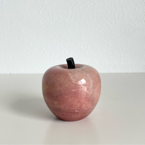 Vintage | Accents | Vintage Pink Marble Apple Paperweight Sculpture ...